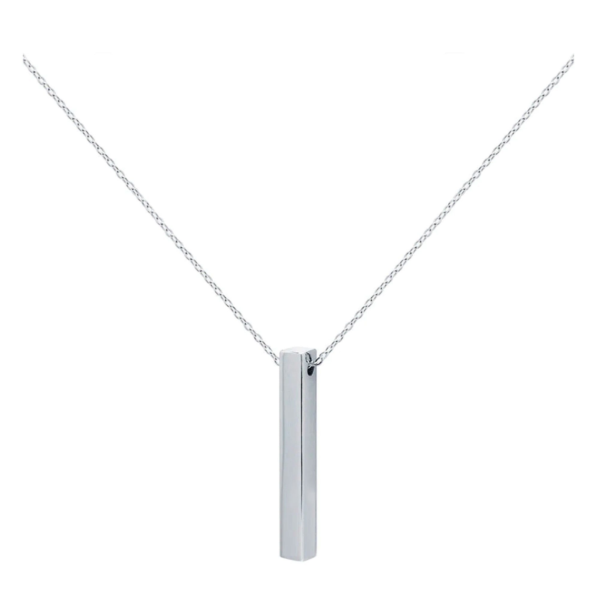 Placa con cadena , Dije Cuadrado En Plata 925 Para Grabar – Joyería Renue