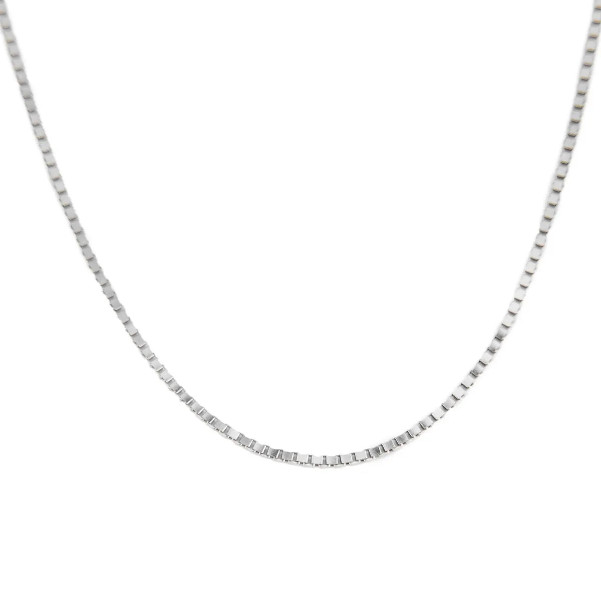 Cadena Estilo box Oro blanco 18k – Joyería Renue
